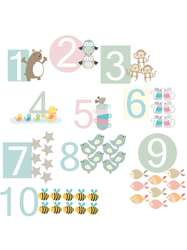 Number Fabric Wall Stickers