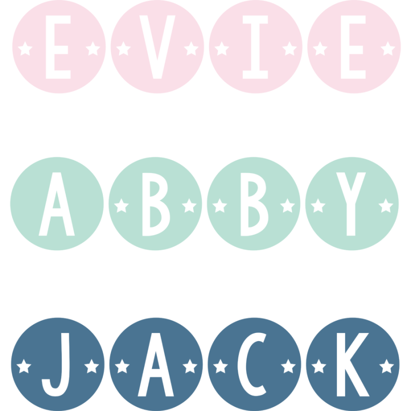 Circle Star Name Fabric Wall Sticker
